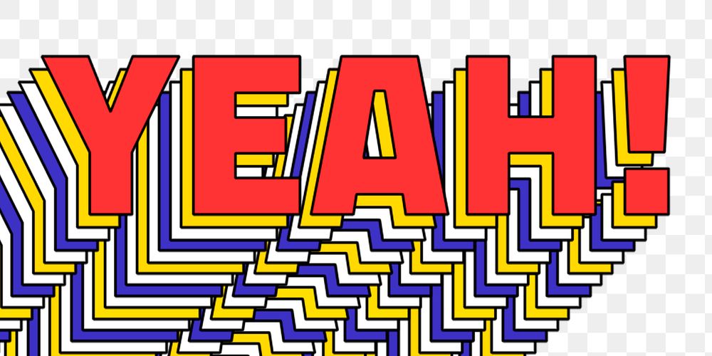 YEAH layered png retro typography | Free PNG Sticker - rawpixel