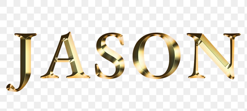Jason typography in gold effect | Free PNG Sticker - rawpixel