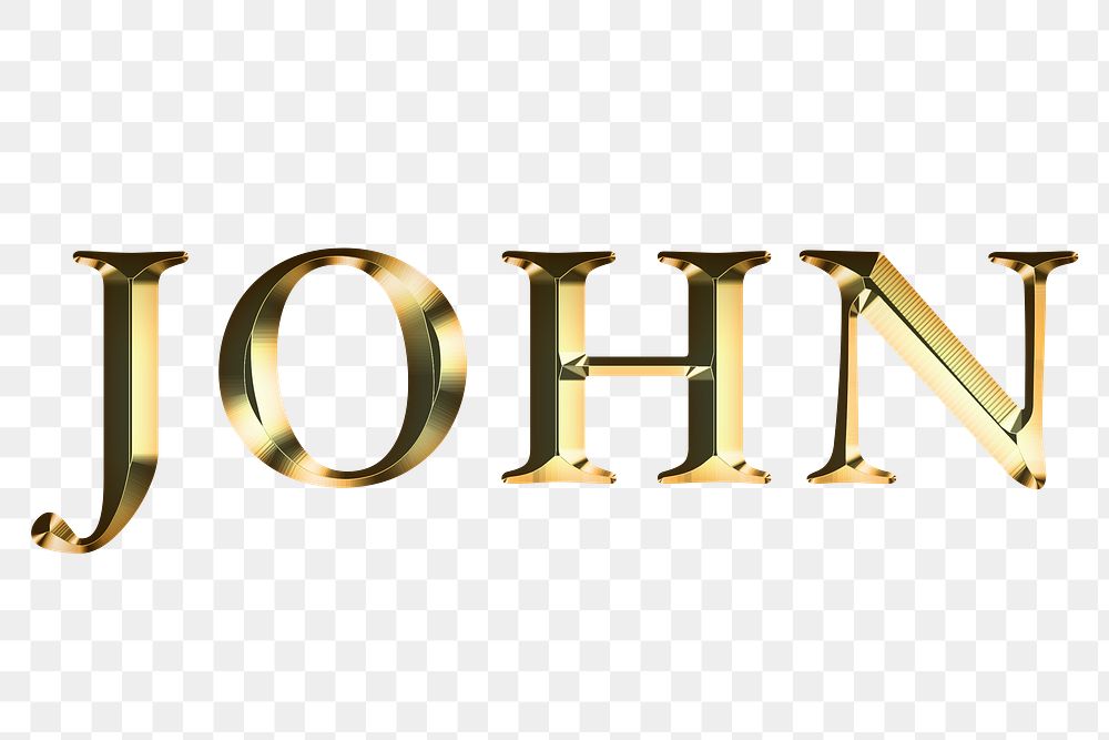 John typography in gold effect | Free PNG Sticker - rawpixel