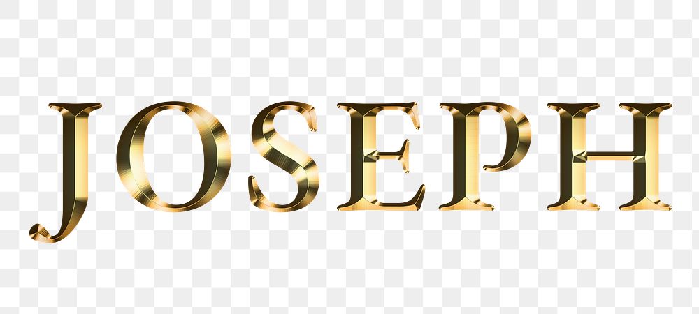 Joseph typography in gold effect | Free PNG Sticker - rawpixel