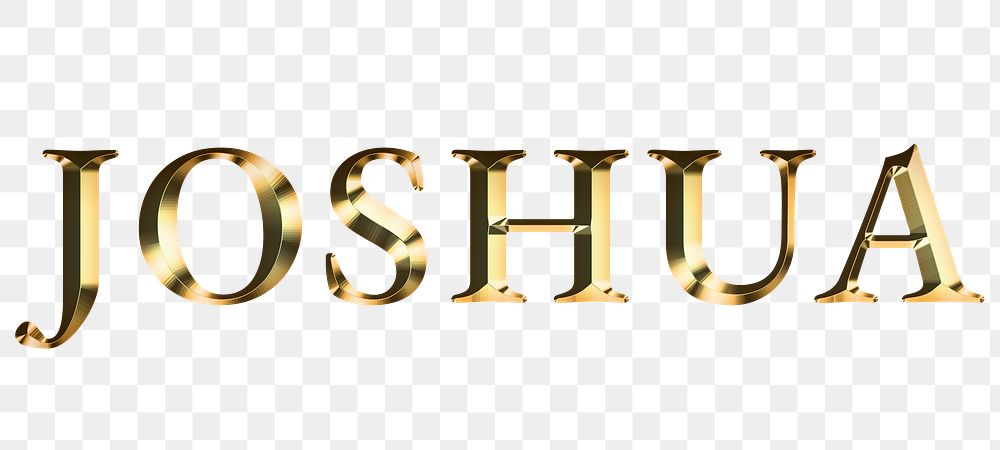 Joshua typography in gold effect | Free PNG Sticker - rawpixel