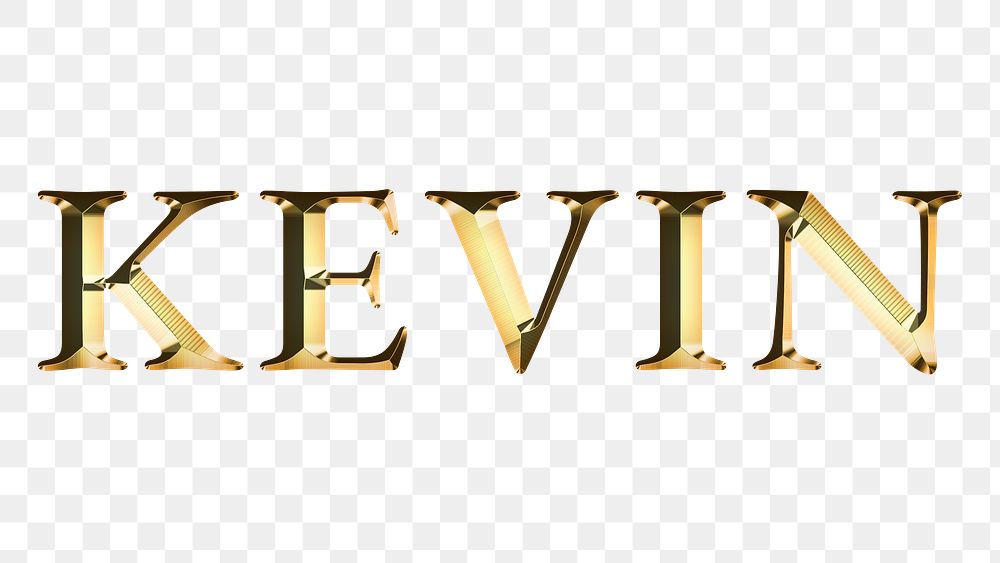 Kevin golden name typography design | Free PNG Sticker - rawpixel