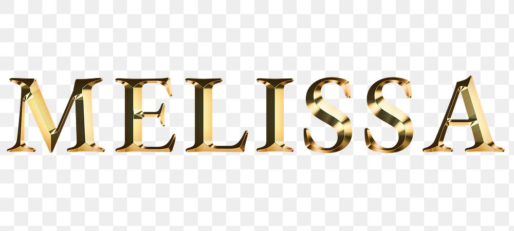Melissa typography in gold effect | Free PNG Sticker - rawpixel
