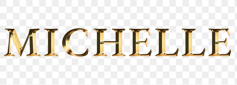 Michelle typography in gold effect | Free PNG Sticker - rawpixel