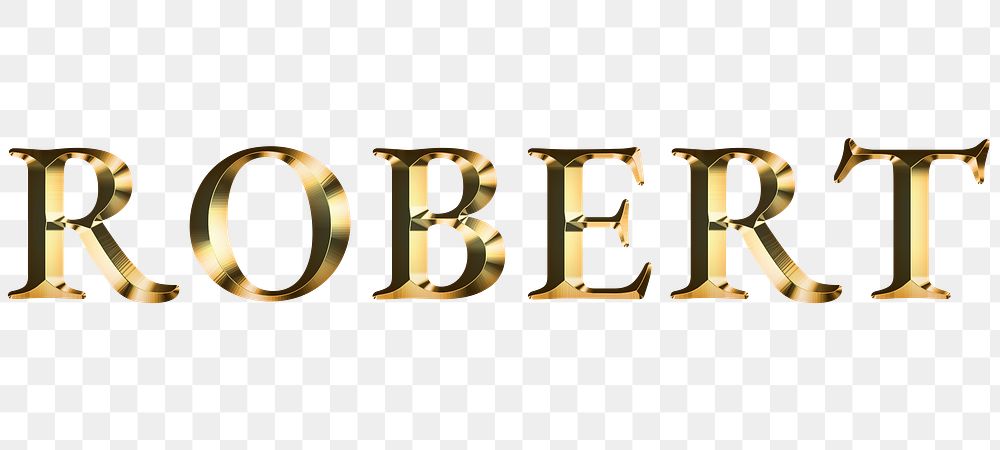 Robert typography in gold effect | Free PNG Sticker - rawpixel
