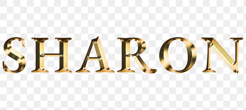 Sharon typography in gold effect | Free PNG Sticker - rawpixel