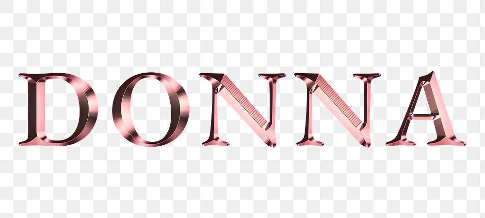 Donna typography in rose gold | Free PNG Sticker - rawpixel