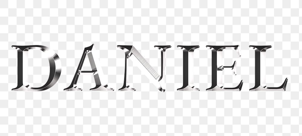 Daniel typography in silver metallic | Free PNG Sticker - rawpixel
