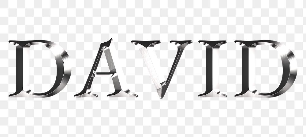David typography in silver metallic | Free PNG Sticker - rawpixel