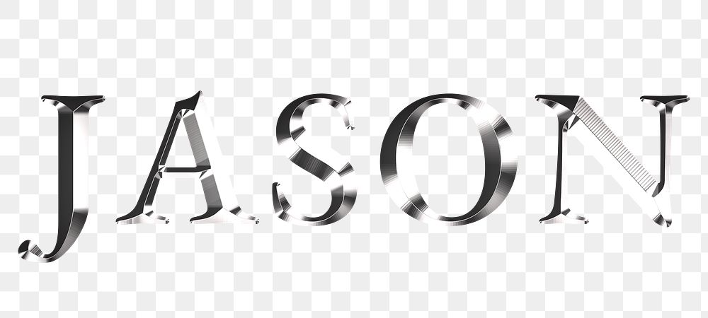 Jason typography in silver metallic | Free PNG Sticker - rawpixel