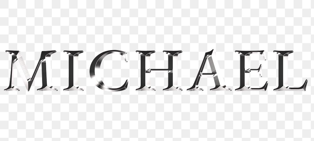 Michael typography in silver metallic | Free PNG Sticker - rawpixel