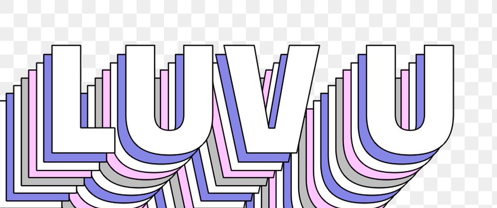 Png Luv u layered | Free PNG Sticker - rawpixel