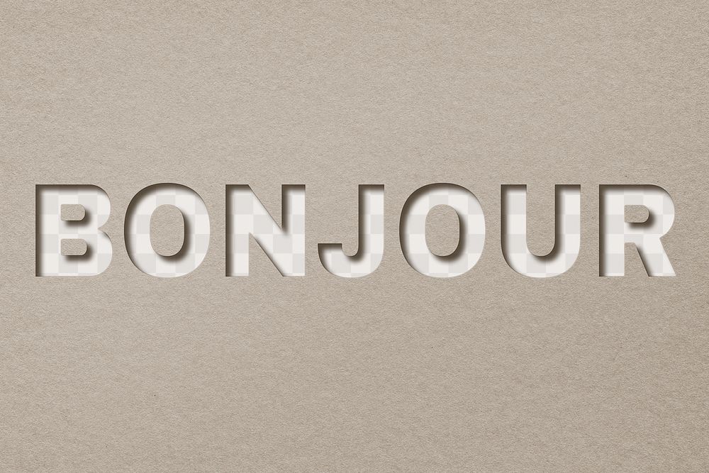 Bonjour text png paper cut | Free PNG - rawpixel