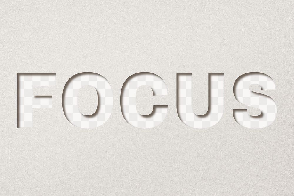 Focus paper cut typographypng clipart | Free PNG - rawpixel