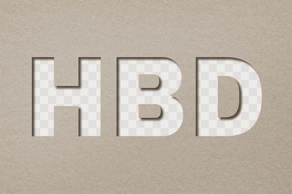 HBD paper cut typography png | Free PNG - rawpixel