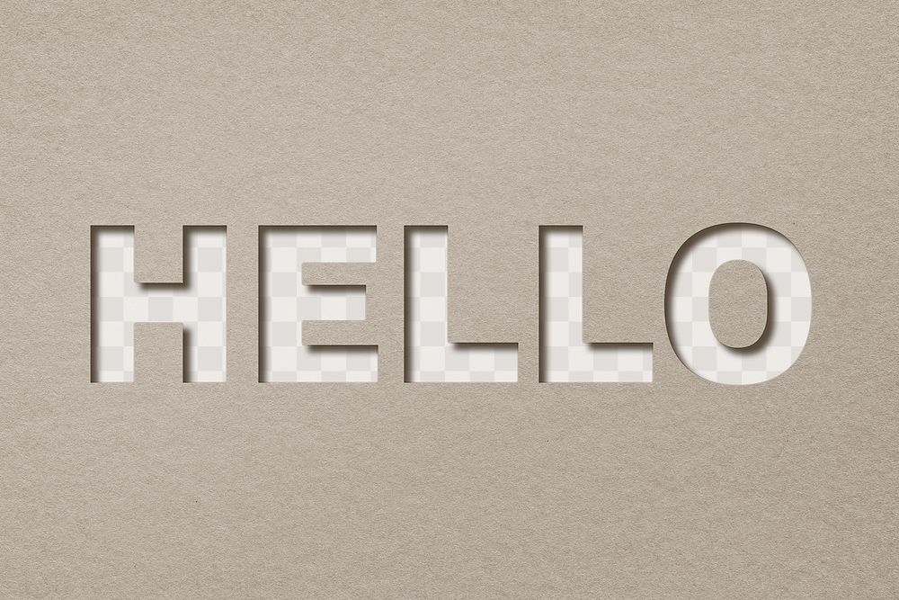 Paper cut hello text png | Free PNG - rawpixel