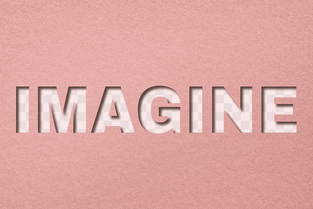 Imagine paper cut typography png | Free PNG - rawpixel