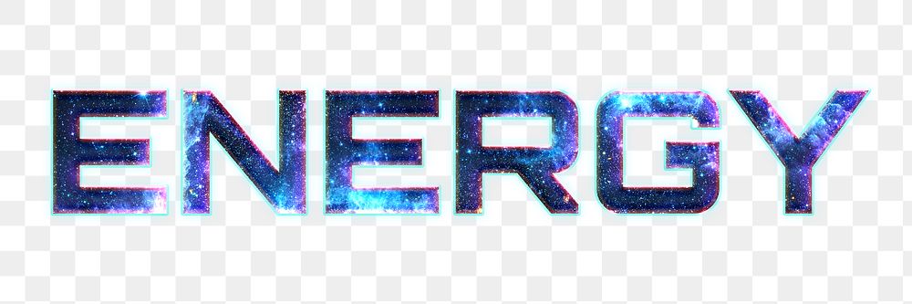 ENERGY text png typography galaxy | Free PNG Sticker - rawpixel