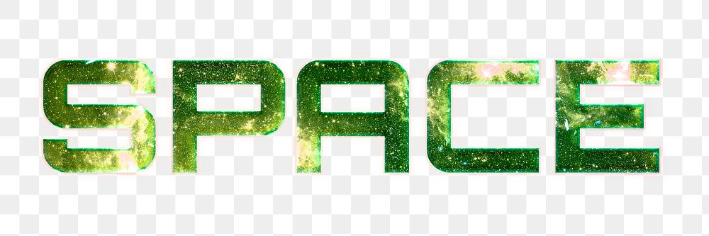 SPACE text png green typography | Free PNG Sticker - rawpixel