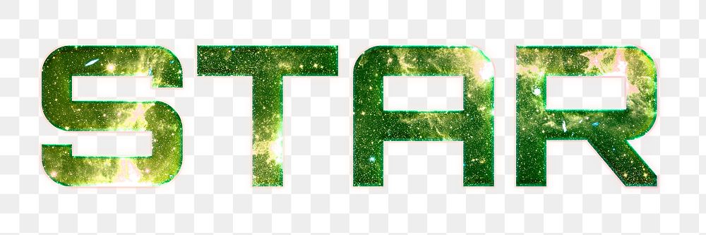 STAR word png green typography | Free PNG Sticker - rawpixel