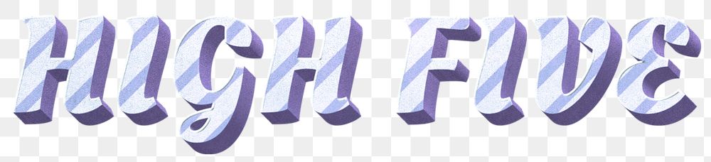 Png high five word striped | Free PNG Sticker - rawpixel