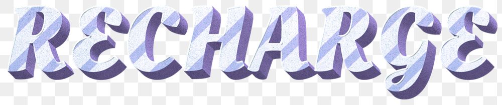 Png recharge word striped font | Free PNG Sticker - rawpixel
