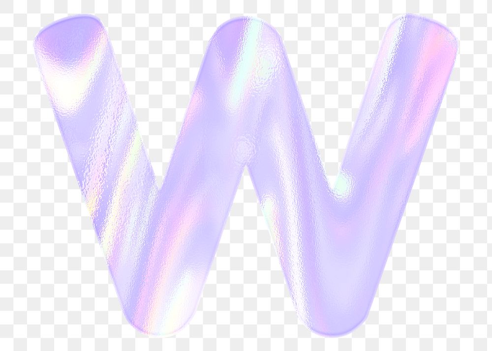 Pastel holographic alphabet W psd | Free PNG Sticker - rawpixel