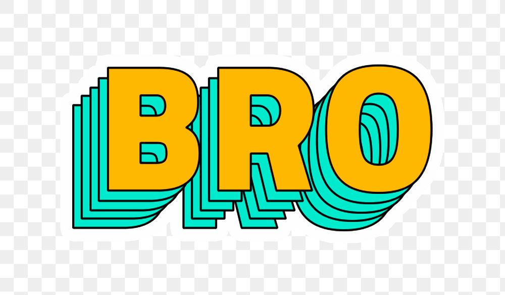 Bro sticker png retro layered | Free PNG Sticker - rawpixel