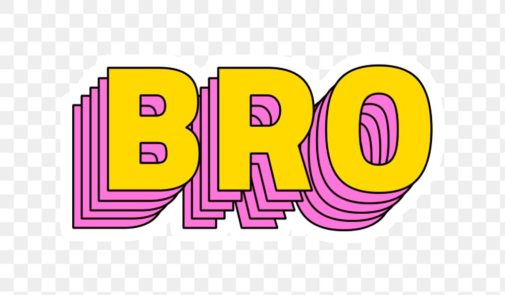 Bro png sticker retro layered | Free PNG Sticker - rawpixel