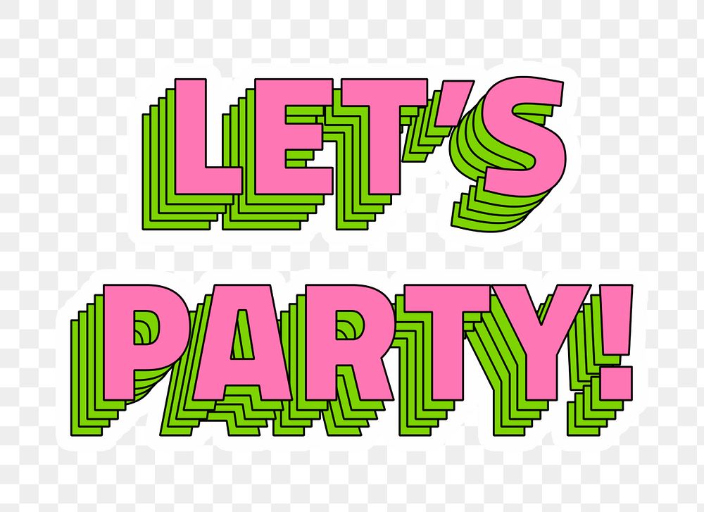 Png let's party! sticker retro | Free PNG Sticker - rawpixel