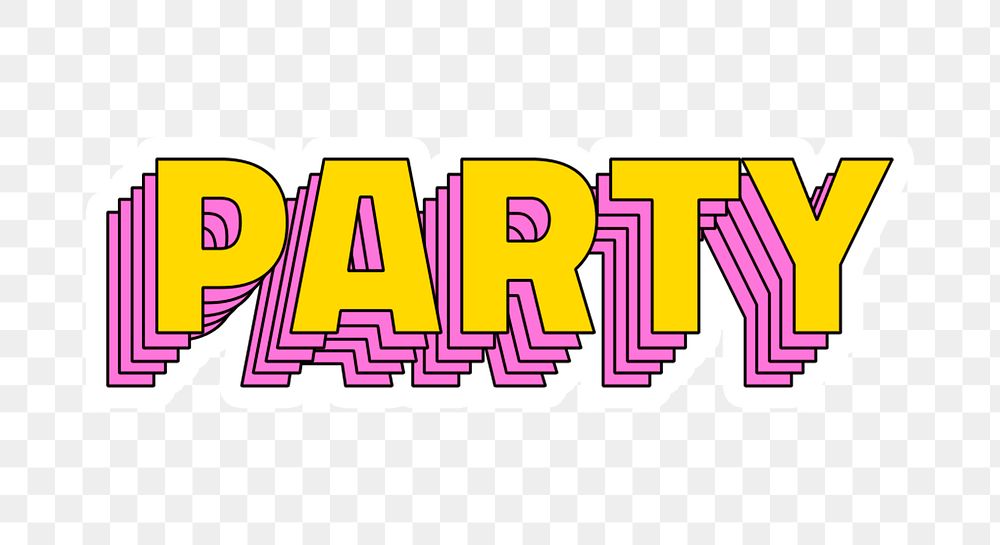 Retro multilayered party png sticker | Free PNG Sticker - rawpixel