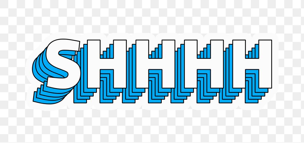 Shhhh png sticker retro layered | Free PNG Sticker - rawpixel