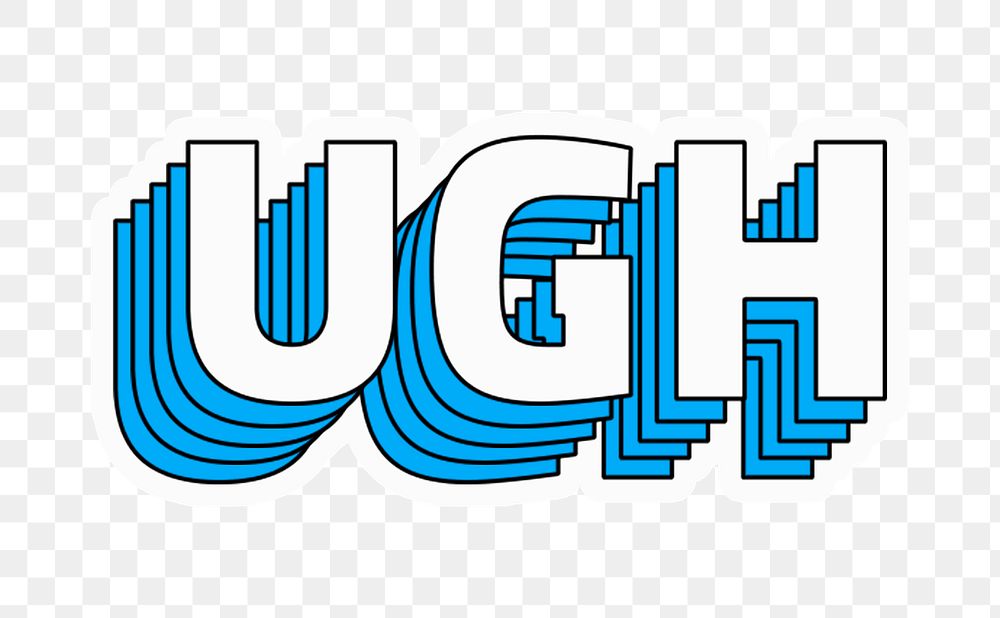 Png retro multilayered ugh sticker | Free PNG Sticker - rawpixel