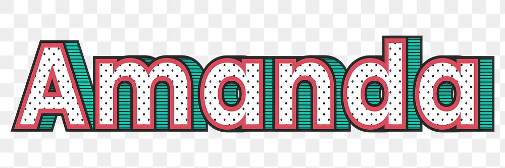 Amanda female name png retro | Free PNG Sticker - rawpixel