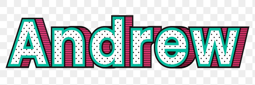 Andrew name png retro dotted | Free PNG Sticker - rawpixel
