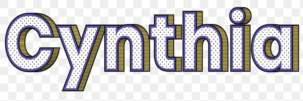 Cynthia name dotted pattern font | Free PNG Sticker - rawpixel