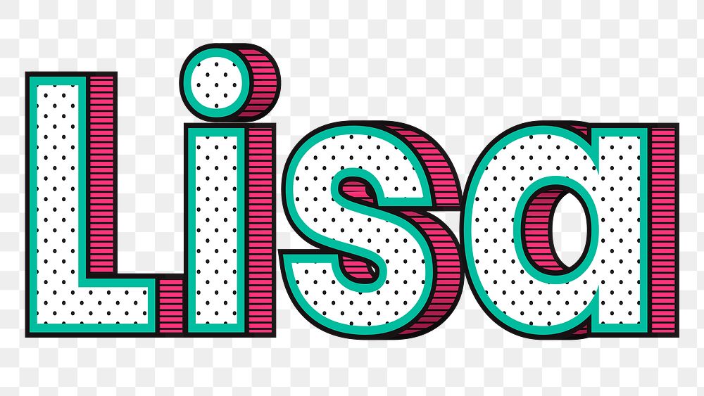 Lisa name png retro dotted | Free PNG Sticker - rawpixel
