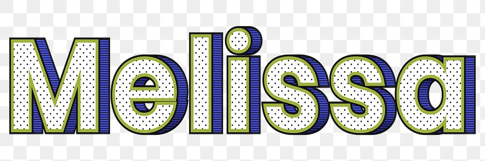 Melissa name png retro dotted | Free PNG Sticker - rawpixel