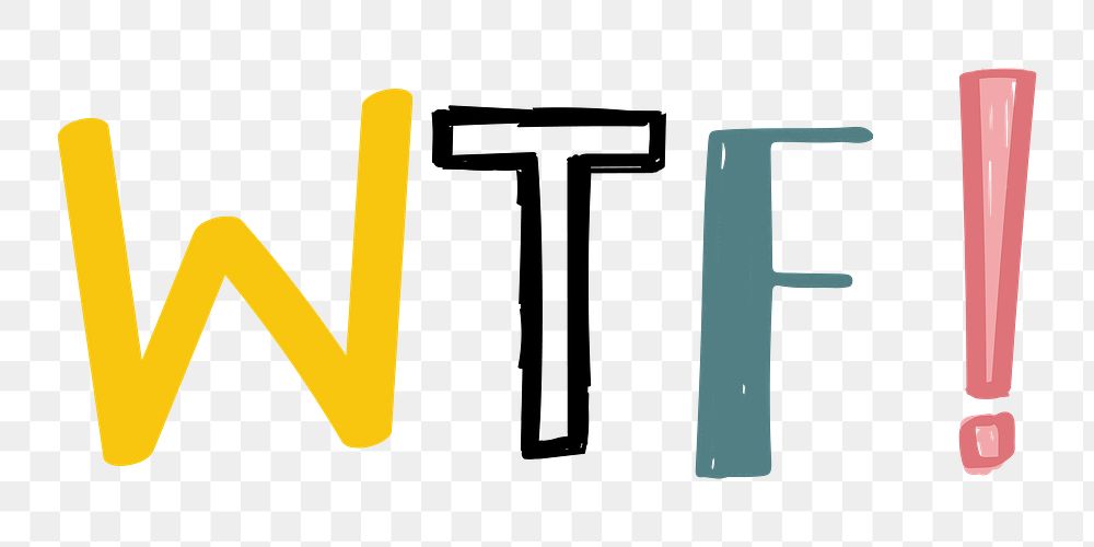 Png wtf! word doodle typography | Free PNG Sticker - rawpixel