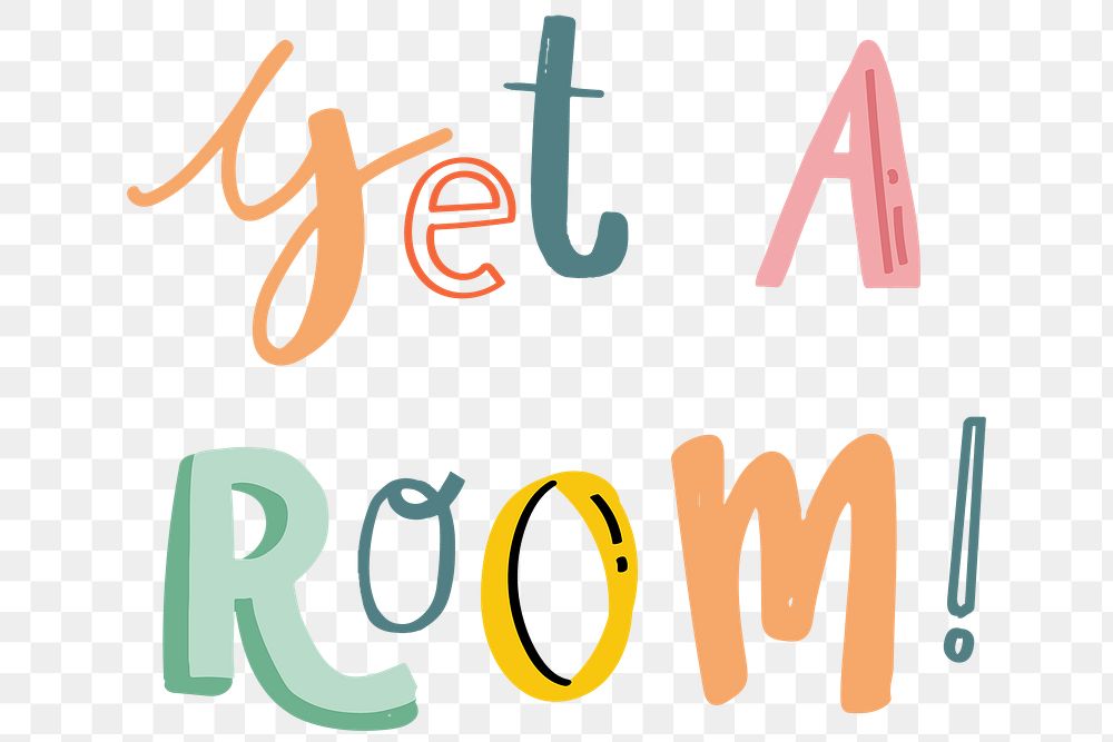 Get a room text png | Free PNG Sticker - rawpixel