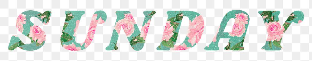 Sunday png floral pattern font | Free PNG Sticker - rawpixel