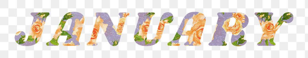 January png floral pattern font | Free PNG Sticker - rawpixel