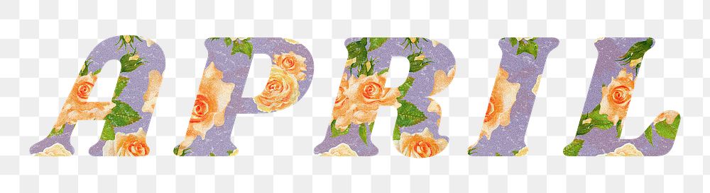 April word png retro floral | Free PNG Sticker - rawpixel