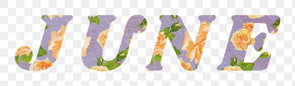 Floral June png retro pattern | Free PNG Sticker - rawpixel