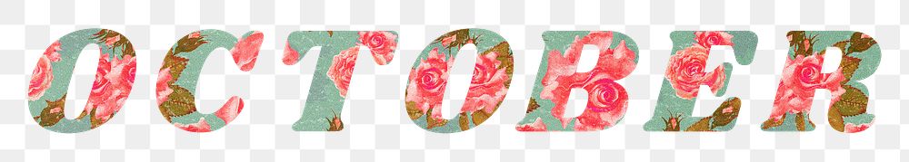 Colorful October png month word | Free PNG Sticker - rawpixel