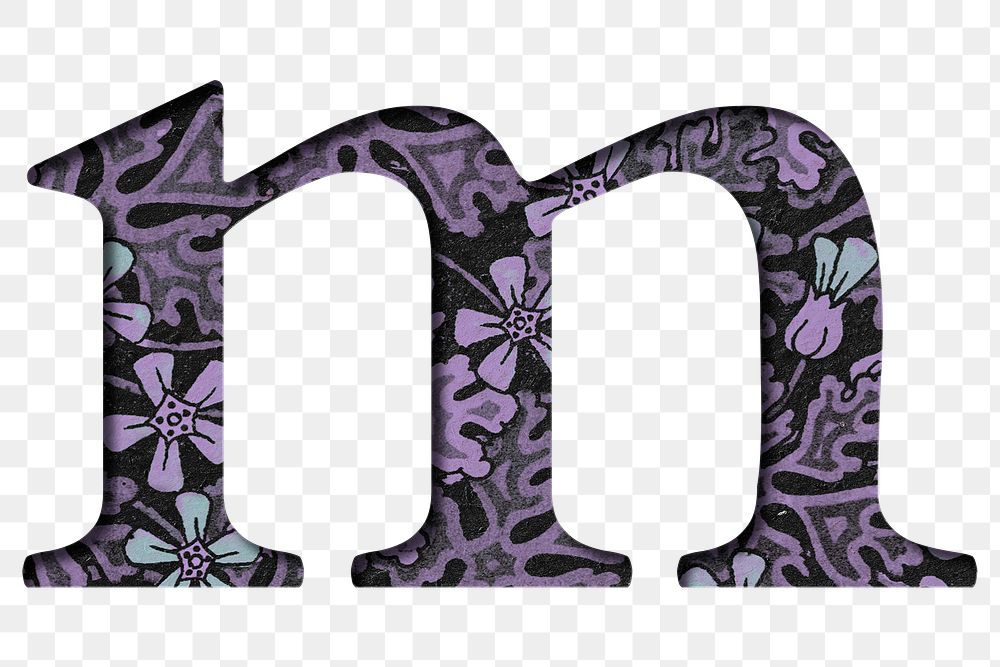 Vintage embossed purple letter M | Free PNG Sticker - rawpixel