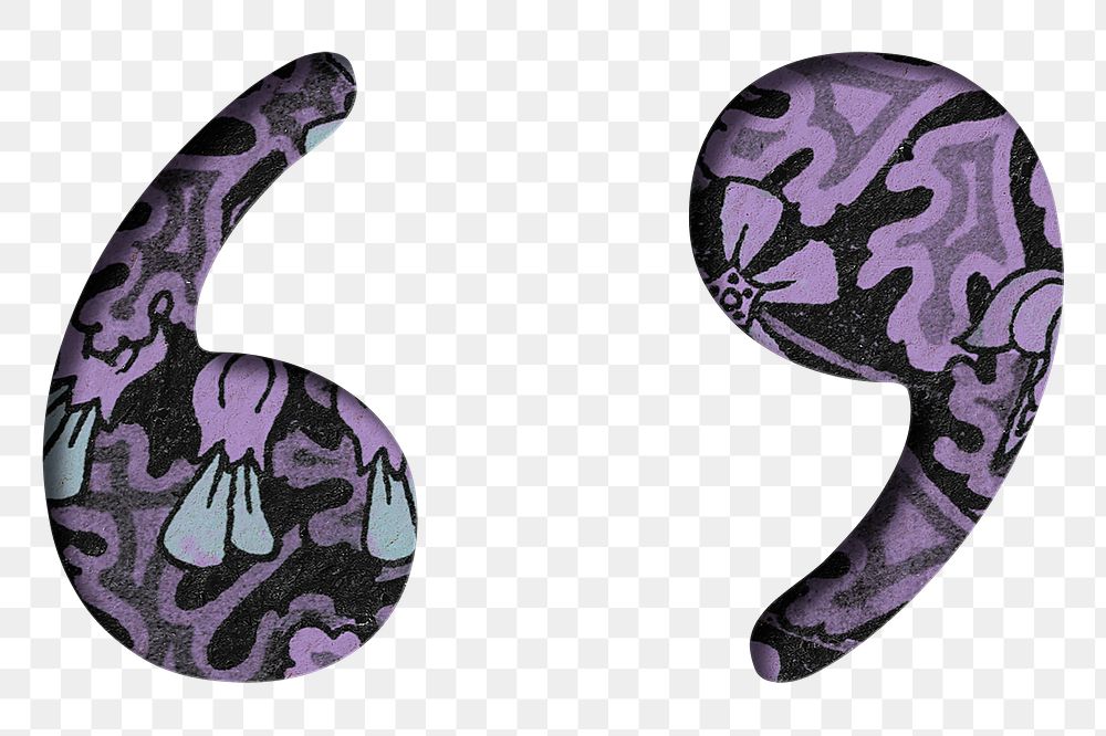 Vintage purple Apostrophe png typography | Free PNG Sticker - rawpixel