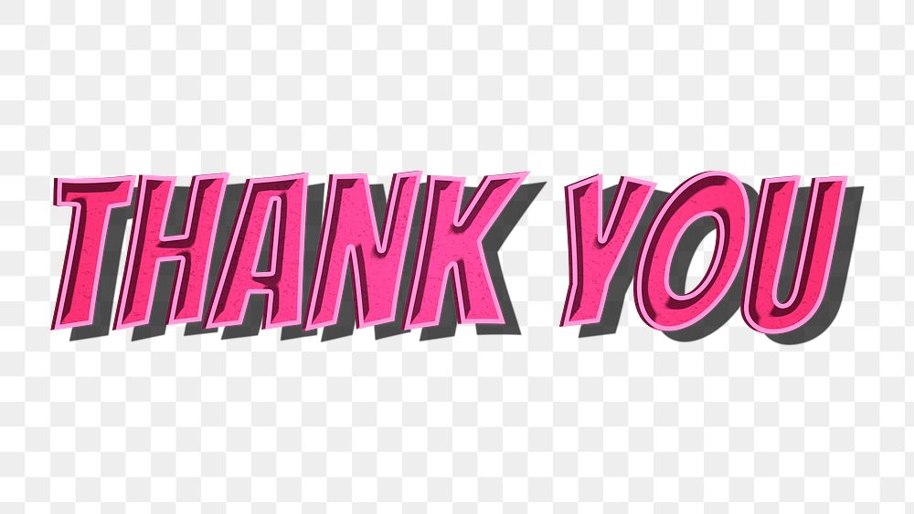 Thank you retro shadow typography | Free PNG Sticker - rawpixel