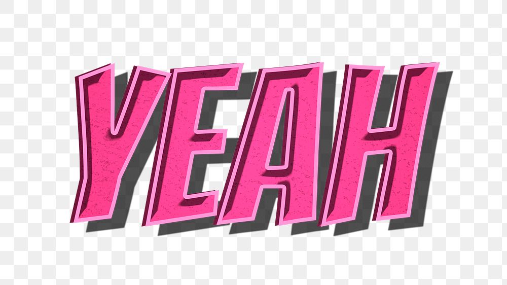 Yeah png comic retro lettering | Free PNG Sticker - rawpixel