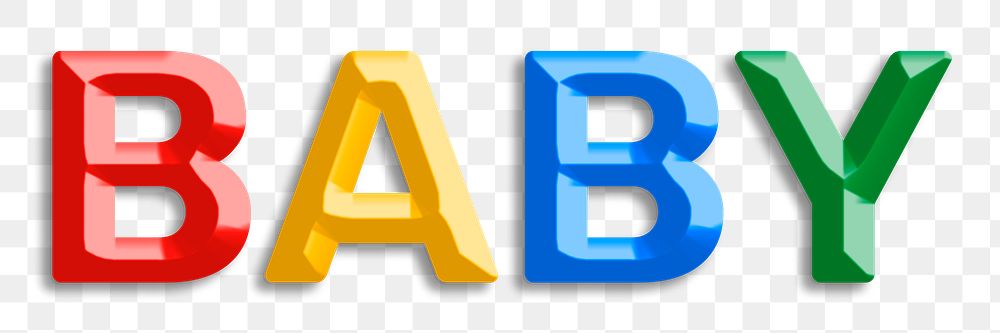 Baby word png 3d effect | Free PNG Sticker - rawpixel